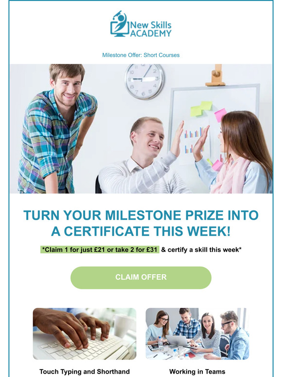 New Skills Academy: Turn Your Milestone Prize into a Certificate! | Milled