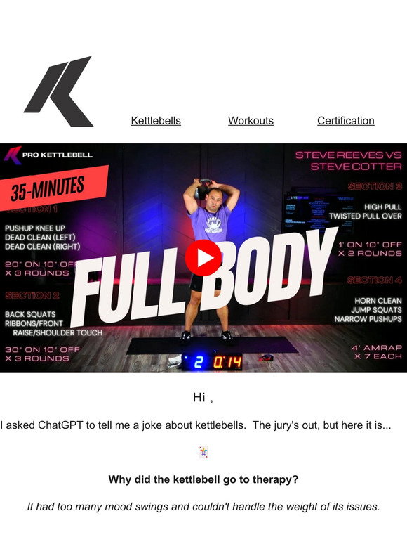 Pro Kettlebell: ChatGPT kettlebell jokes | Milled