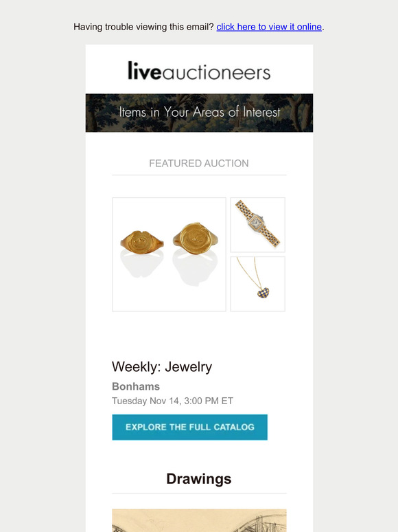 LiveAuctioneers: Going Fast | Drawings | Milled