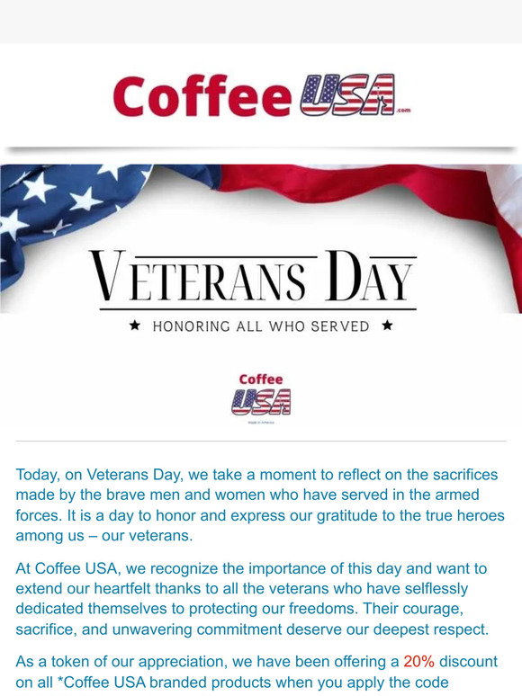 Coffee Wholesale USA: Veterans Day! Honoring Our Heroes! | Milled