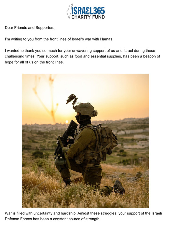 Israel365: Thank you, from the frontlines of Israel | Milled