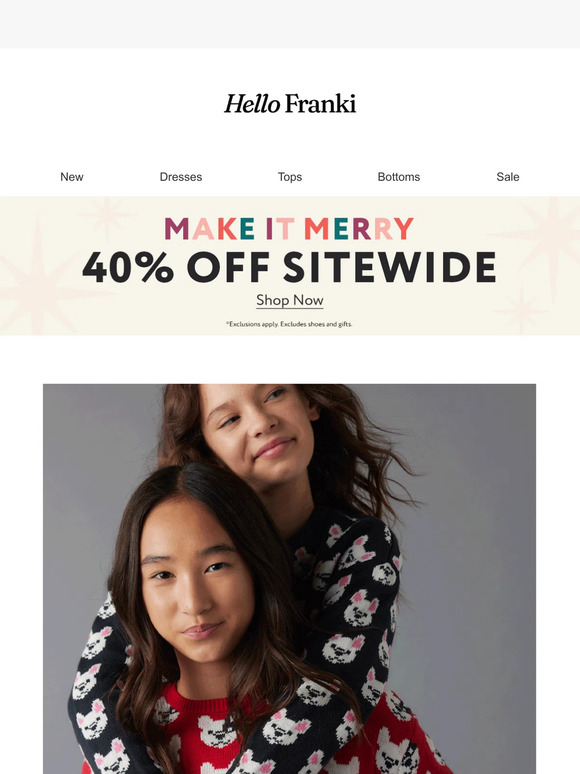 Hello Franki: 🎁 Open for 40% Off | Milled