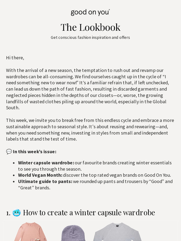 Good On You: ☃️ Warm up your winter wardrobe without fast fashion | Milled