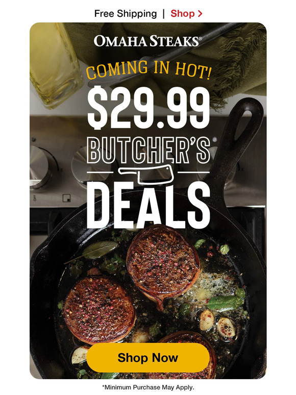 Omaha Steaks: Monday morning boost: $29.99 Butcher’s Deals! | Milled