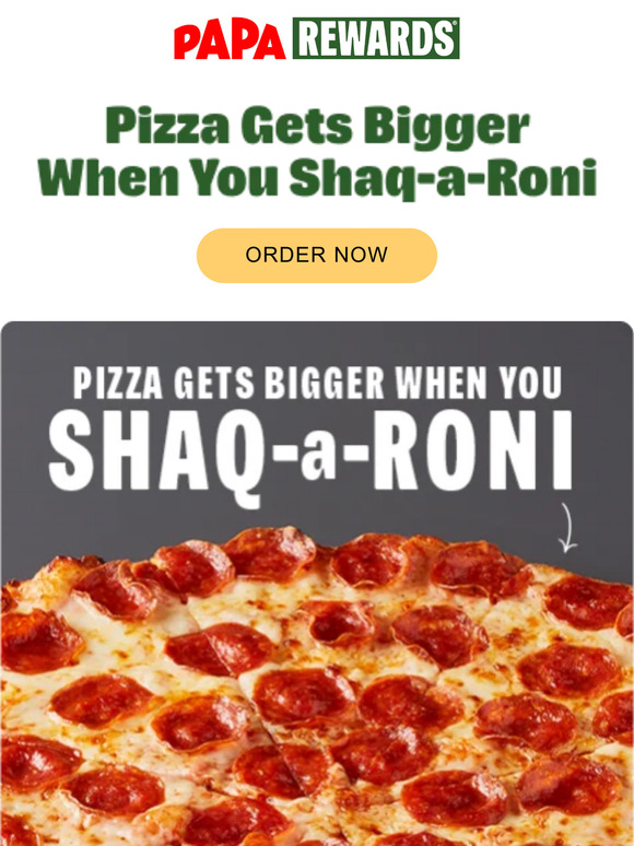 Papa Johns: 🍕 Shaq-a-Roni Pizza Is Back - Don't Miss Out! 🍕 | Milled