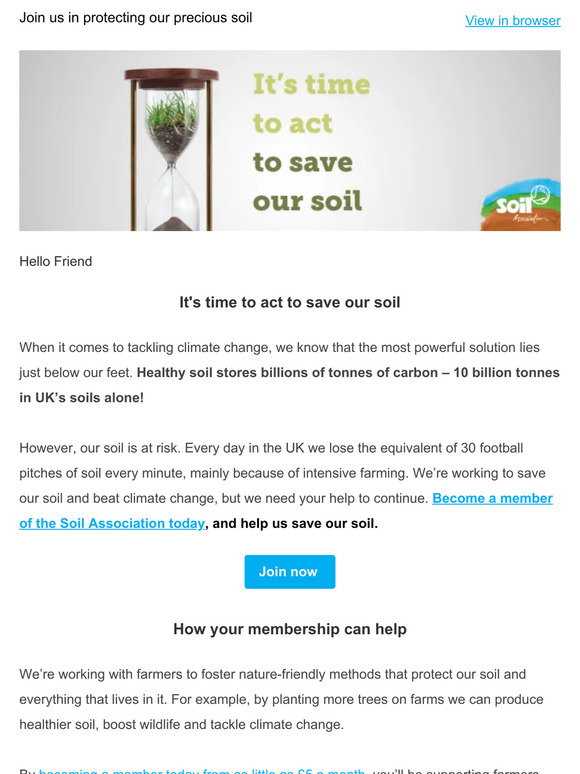 Soil Association: Save our soil, become a member today | Milled