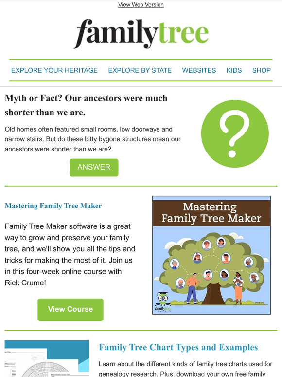 Family Tree Magazine: Myth or Fact? Our ancestors were much shorter ... Family Tree Magazine: Myth or Fact? Our ancestors were much shorter ...