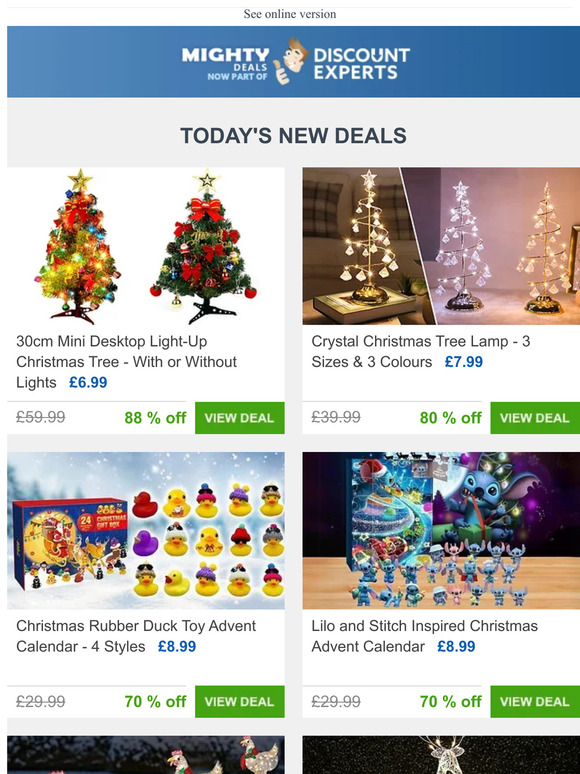 Discount Experts: 🎄 Xmas Desktop Tree £6.99 | Rubber Duck Advent ...