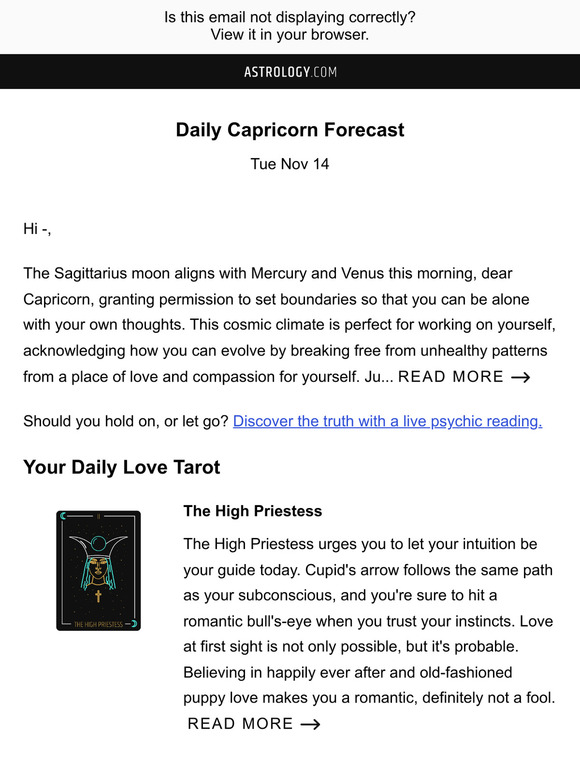 Astrology: —, Your Daily Complete Forecast - Tue Nov 14 | Milled
