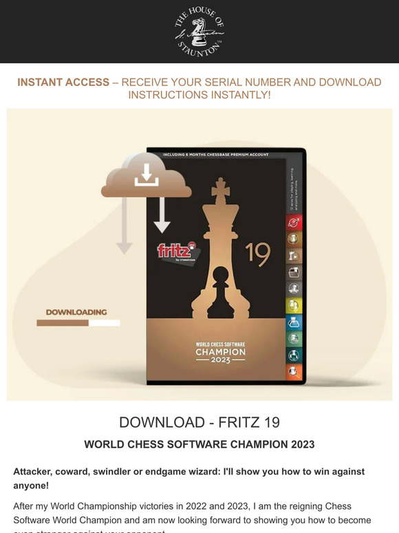 House of Staunton: Now Available – Fritz 19 Download with INSTANT ...