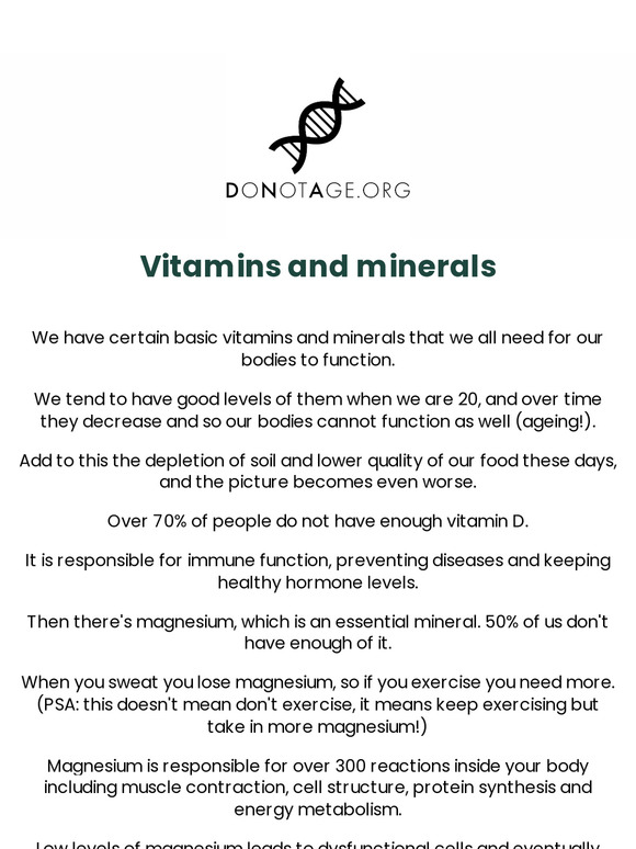 Do Not Age: Vital basics solved — | Milled