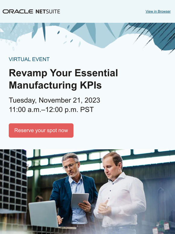 NetSuite: Virtual Event: Essential Manufacturing KPIs | Milled