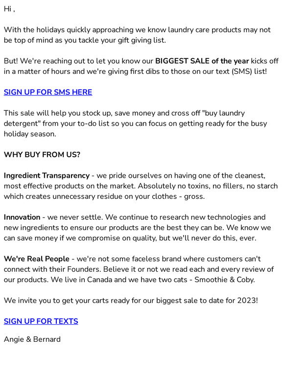 Kind Laundry: 👋 From Angie & Bernard | Milled