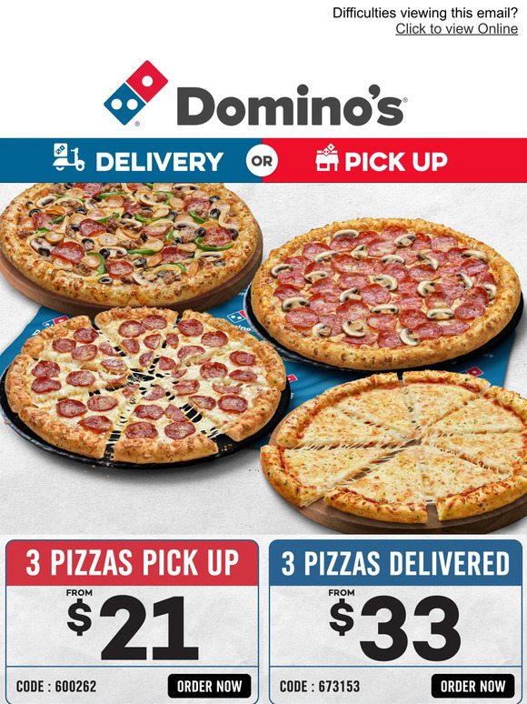 Domino's Pizza: Can you smell what the oven is baking? Pizzas! Choose ...