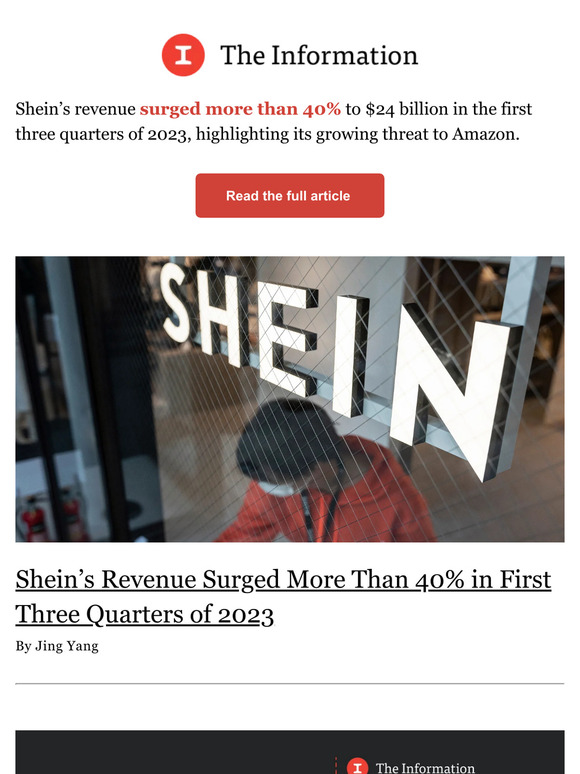 The Information: Shein’s Revenue Surged More Than 40% in First Three ...
