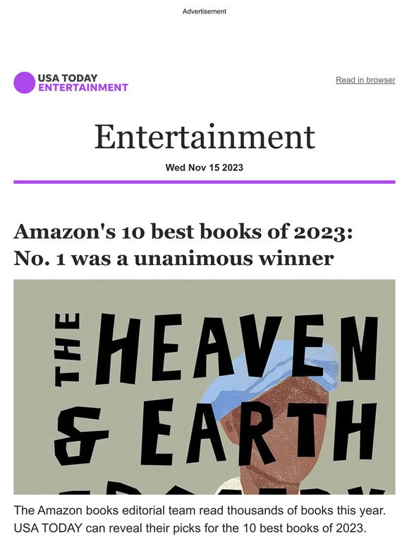 USA TODAY: Entertainment: Amazon's 10 best books of 2023: No. 1 was a ...