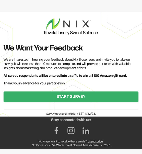 Nix Biosensors: Share Your Feedback About Nix Biosensors | Milled