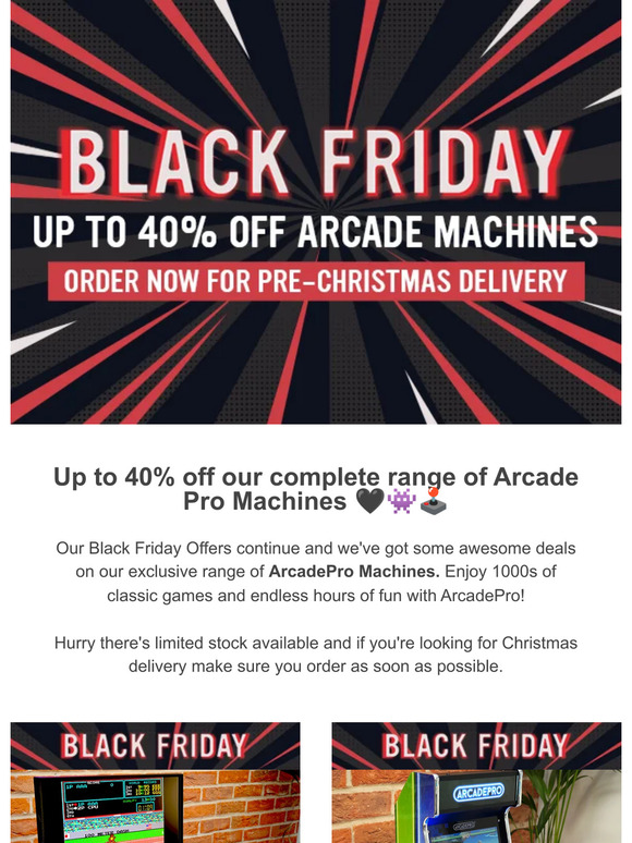 Home Leisure Direct: 🖤👾 Up to 40% OFF Arcade Machines 🤑🕹️ | Milled