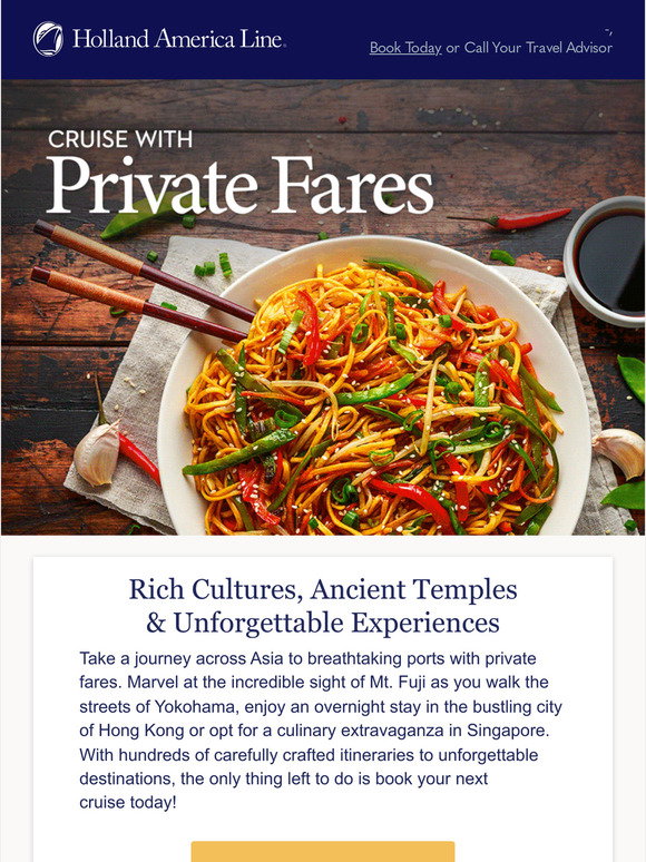 Holland America Line: Discover the Delights of Asia With Private Fares ...
