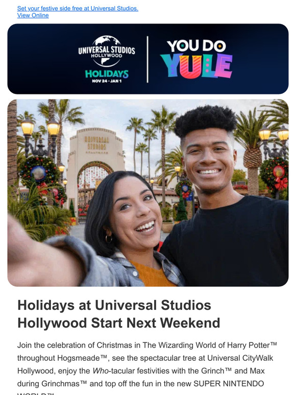 Universal Studios Hollywood: Holidays at Universal Start Next Weekend ...