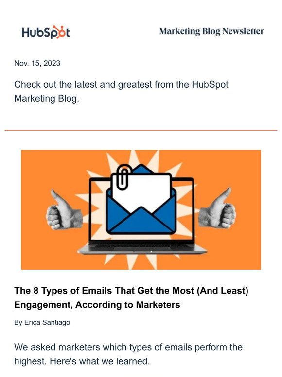 HubSpot: The 8 Types of Emails That Get the Most (And Least) Engagement ...