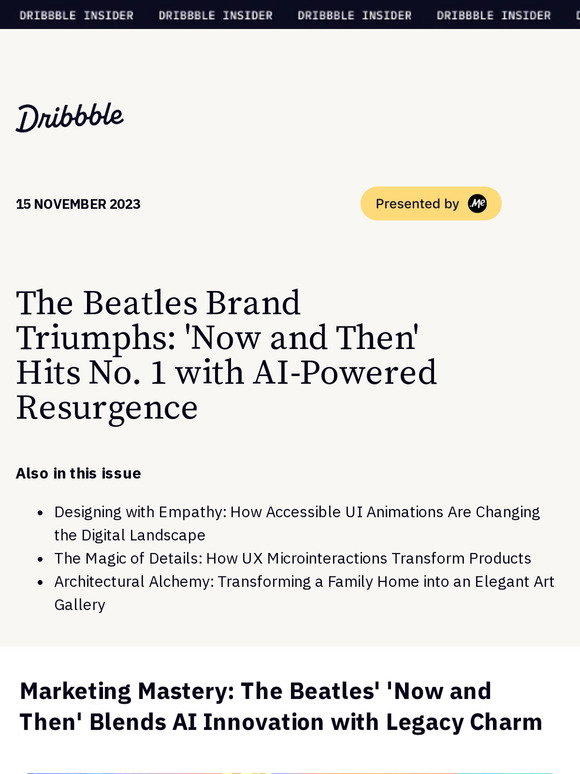 Dribbble: 🎶 The Beatles' 'Now and Then' Conquers Charts with AI Twist ...