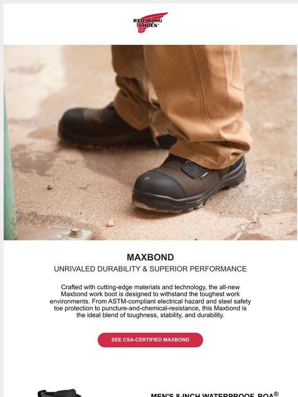 Red Wing Shoes: NEW Maxbond: CSA-Certified, Rugged & Dependable | Milled