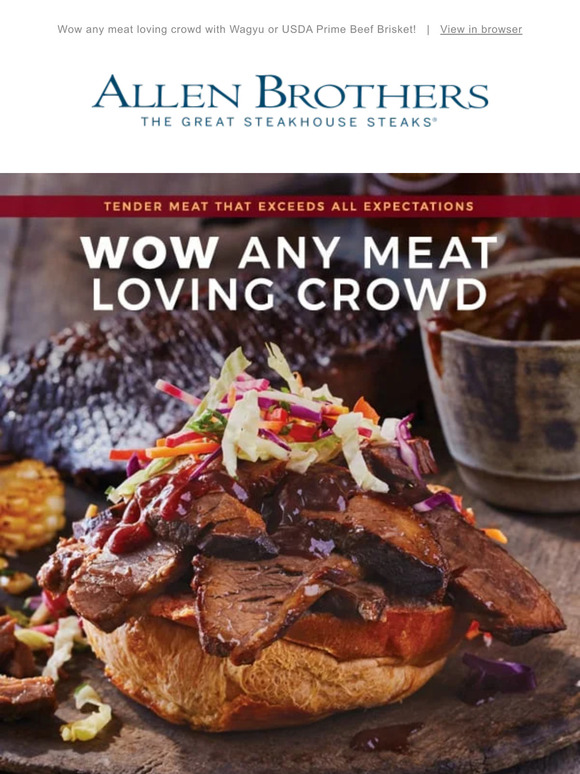 Allen Brothers: Wagyu & Prime Beef Brisket: The Most Tender, Rich BBQ ...