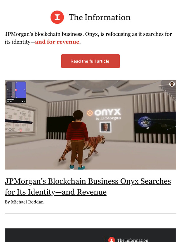 The Information: Exclusive: JPMorgan’s Blockchain Business Onyx ...