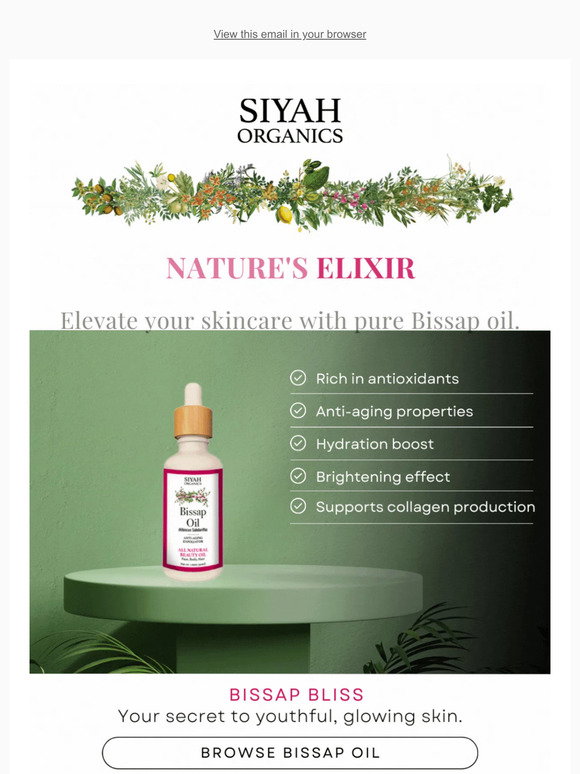 Siyah Organics: NATURE'S ELIXIR | BISSAP OIL 🌿💕 | Milled
