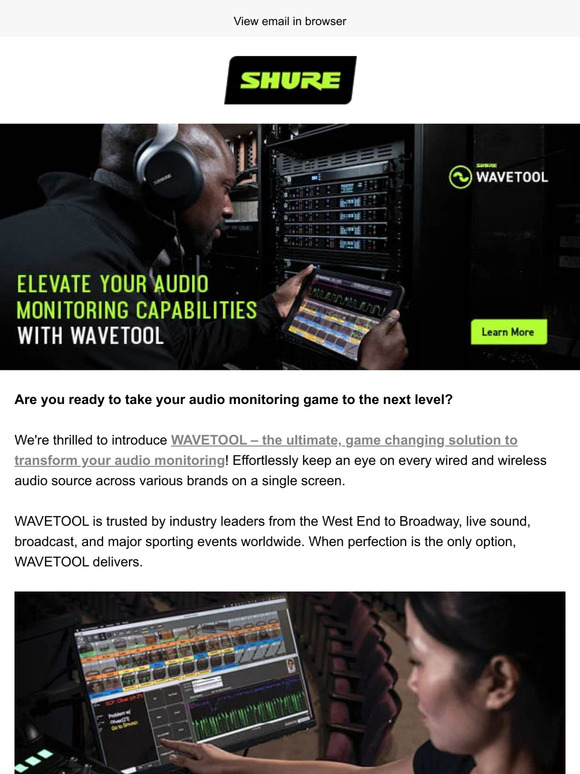 Shure: Elevate Your Audio Monitoring Capabilities with WAVETOOL by Shure | Milled