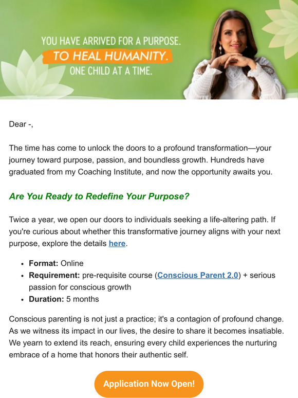 Dr. Shefali Tsabary: Doors now open to my amazing Institute | Milled