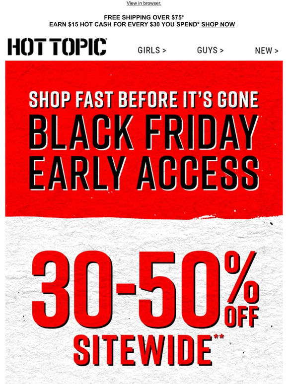 Hot Topic: Don’t forget: Black Friday Early Access deals are HERE | Milled