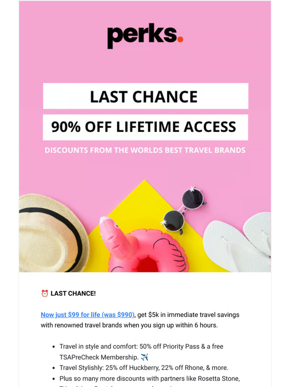 Dollar Flight Club: 🚨 Last Chance! 90% Off The Perks Card Ends in 6 ...