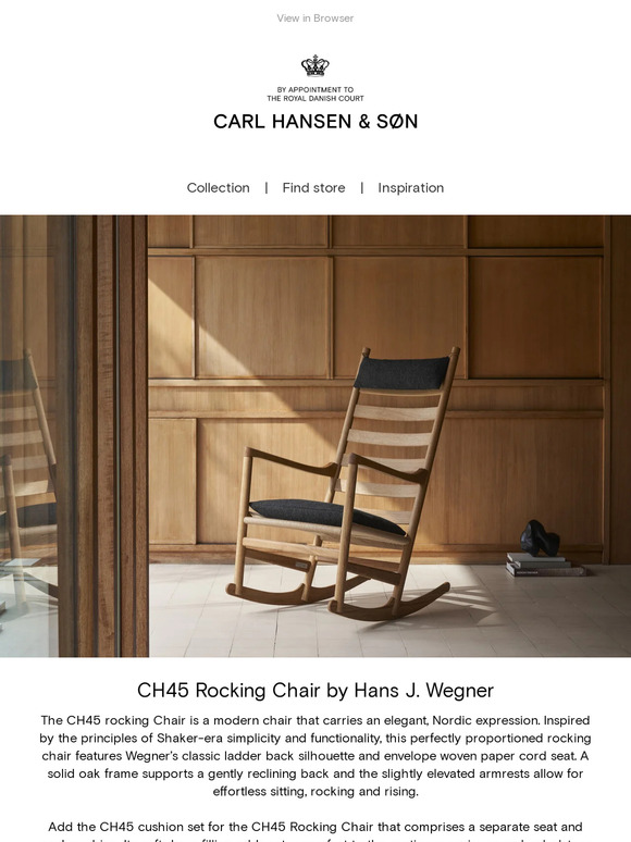 Carl Hansen & Son: CH45 Rocking Chair by Hans J. Wegner | Explore our ...