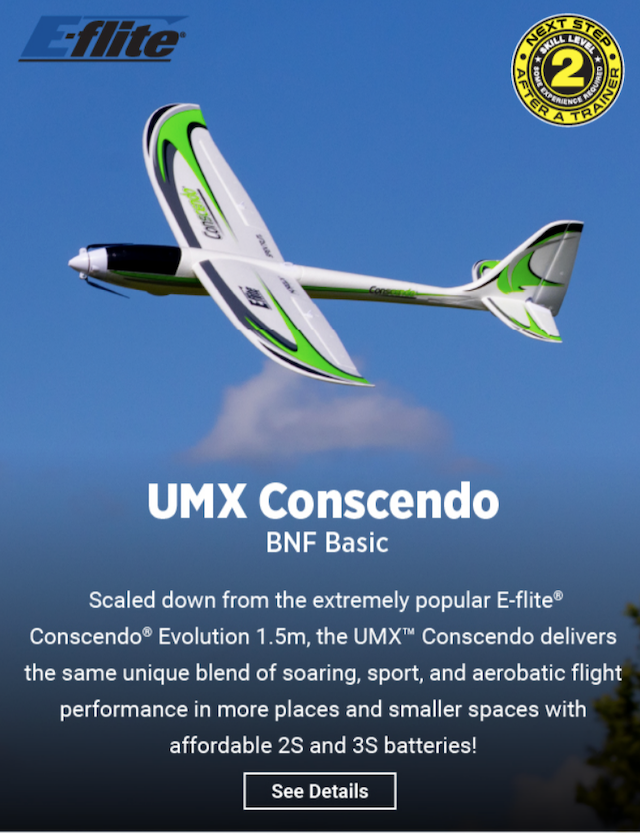 Tower Hobbies: New E-flite UMX Conscendo BNF Basic | Milled