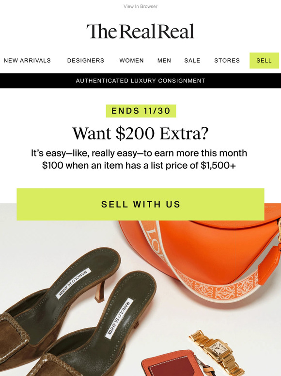 The RealReal: How does $200 extra sound? | Milled