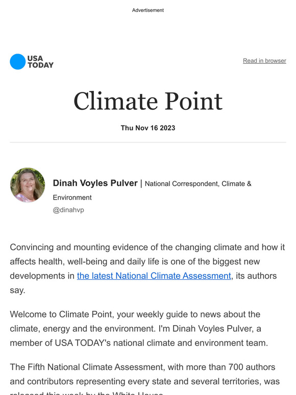 USA TODAY: Climate Point: A flurry of climate change reports | Milled