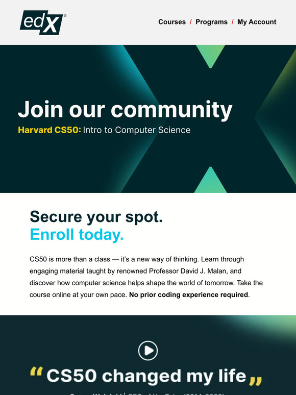 edX: [Video] Harvard’s CS50 – one of the most popular computer science ...