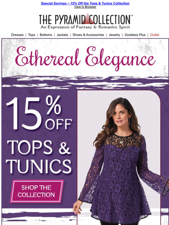 Pyramid Collection: Save 15% ~ Dazzling Tops & Tunics ~ So Many ...