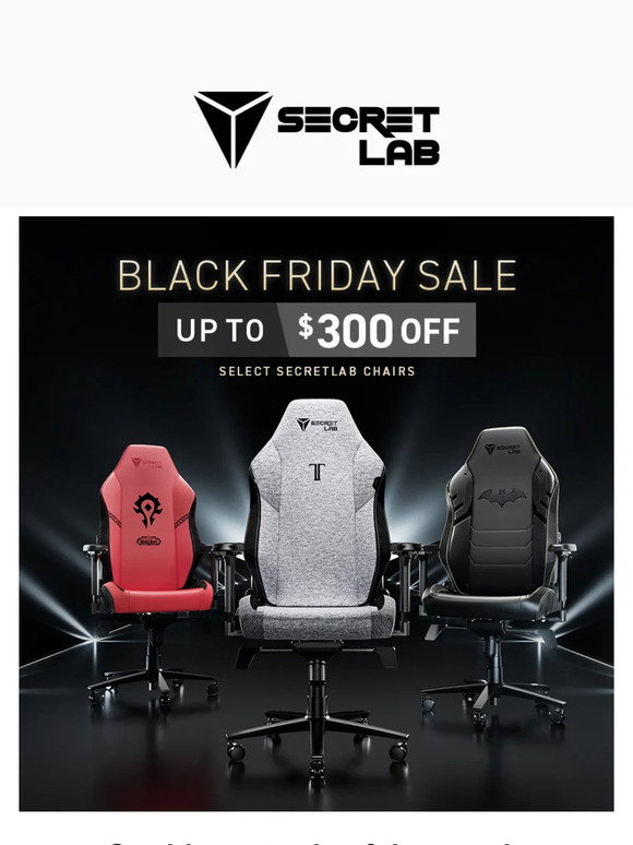 Secretlab: Early Access: Black Friday Sale | Milled