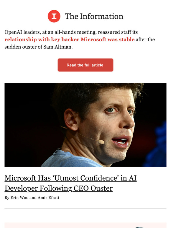 The Information: Exclusive: Microsoft Has ‘Utmost Confidence’ in AI ...