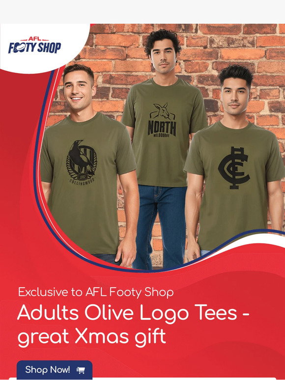 AFL Footy Shop: 🔥Hey - check out our new AFL Olive Logo Tees 🎁 | Milled