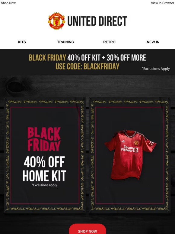 Manchester United: 40% Off Exclusive Early Access | Milled
