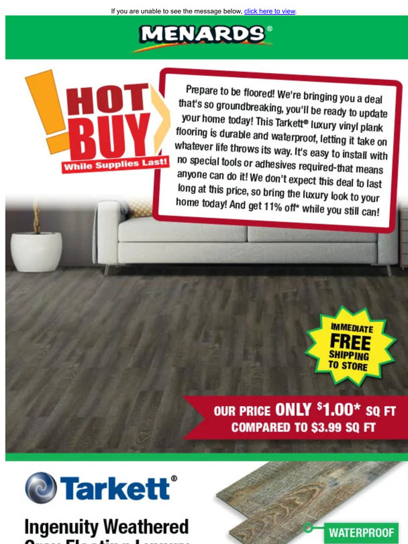 Menards: Tarkett® Vinyl Plank Flooring ONLY $1.00 Per Sq Ft! | Milled
