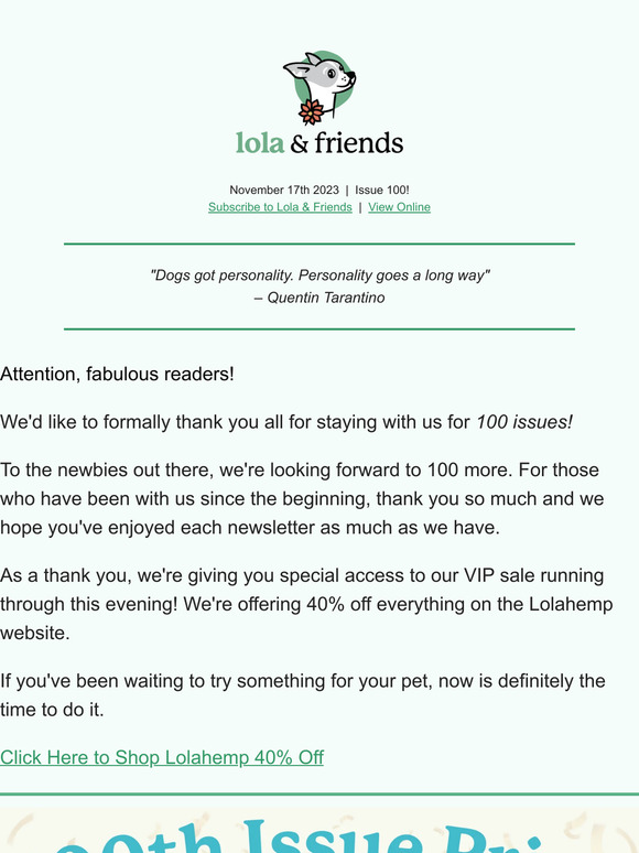 Lola & Herbie: Lola & Friends 100th Issue! 🎊 | Milled