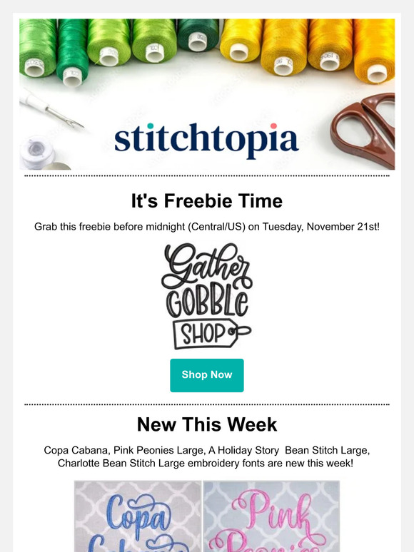 Stitchtopia: New Freebie! 4 New Fonts! Up to Additional 60% Off! | Milled