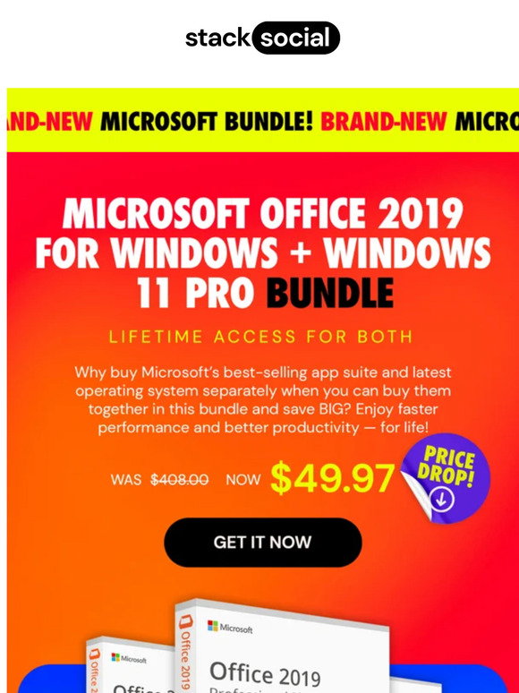StackSocial: 🆕 MS Office & Windows 11 Pro Bundle! 🎉 | Milled