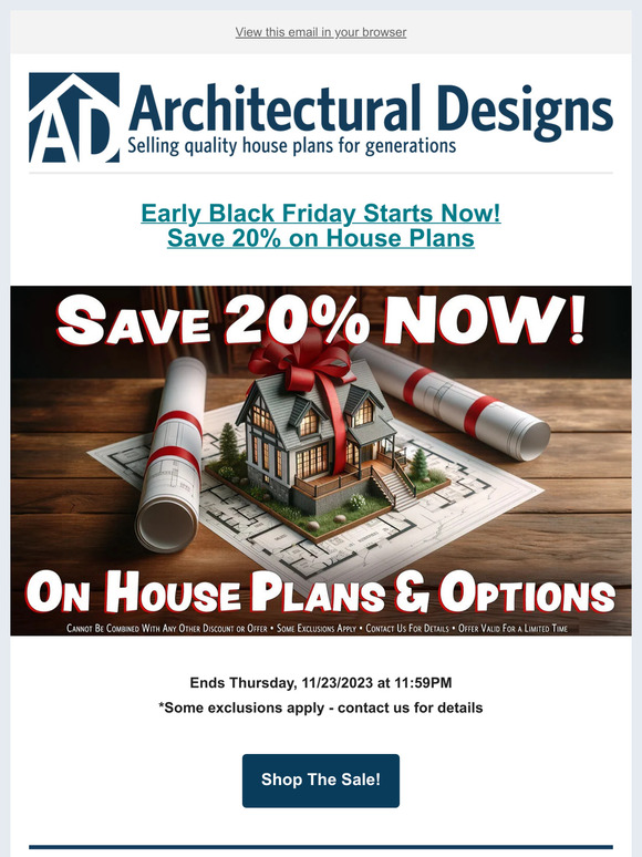 Architectural Designs: ⭐Early Black Friday Starts NOW! | Milled