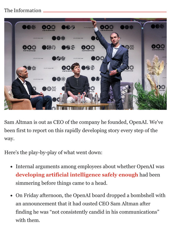 The Information: A timeline of the unfolding crisis at OpenAI | Milled